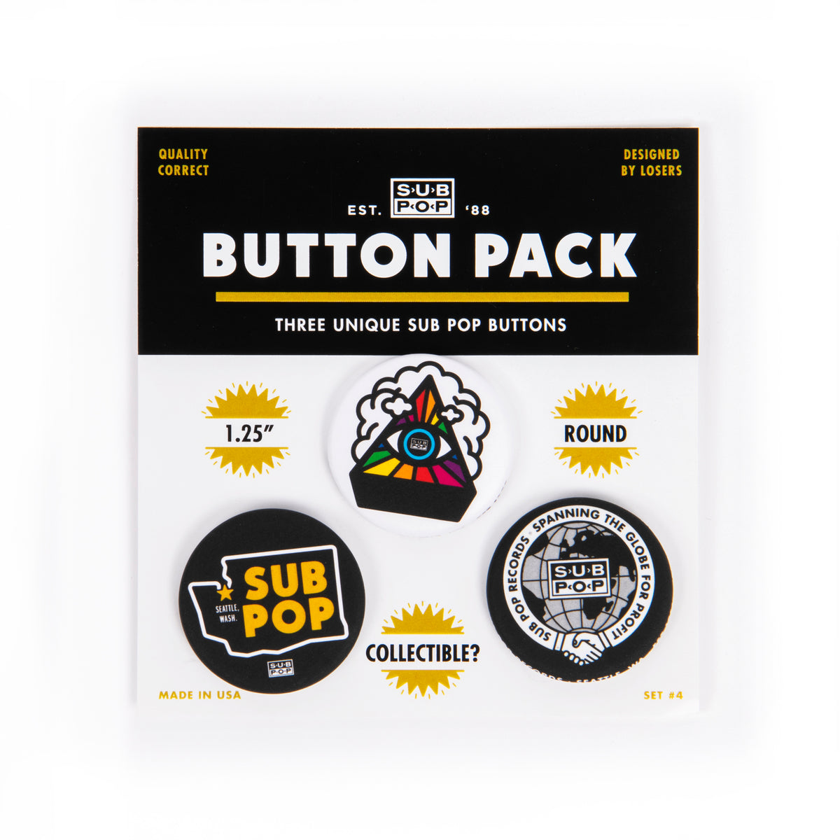Sub Pop - Button Set #4 - Sub Pop Official Store – Sub Pop Mega Mart