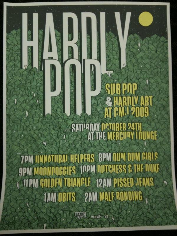 Sub Pop - Sub Pop/Hardly Art 2009 CMJ Poster - Sub Pop Official Store ...