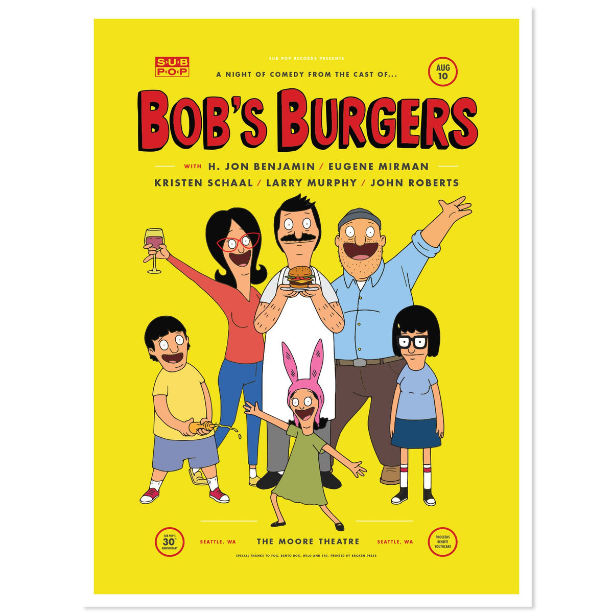 Bob's Burgers - Comedy Night Poster - Sub Pop Official Store – Sub Pop ...